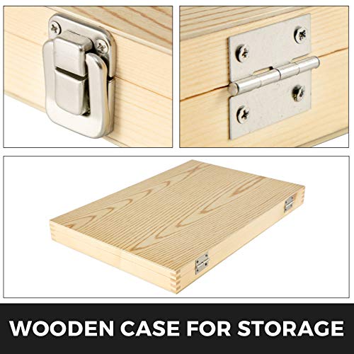 Mophorn Lathe Chisel 8 Piece Wood Lathe Chisel Cutting Carving HSS Steel Blades Wood Turning Tools Lathe Chisel Set Wooden Case for Storage for Wood Turning Hardwood One Free Chisel