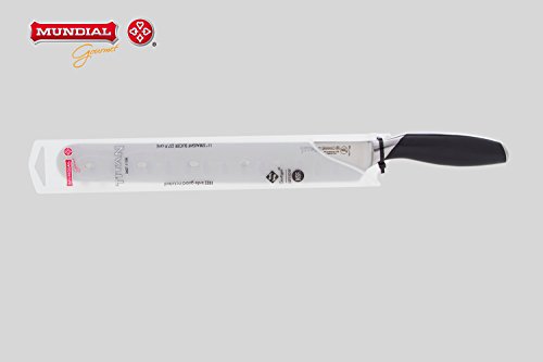 Mundial Titan 3427-11GE 11" Hollow Granton Edge Slicing Knife, Black Handle with Plastic Protective Sheath