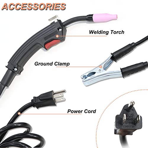 OPTICO MIG 135E Welder Machine, 110/120V IGBT Welding Machine, Gasless Flux Cored Welder, Automatic Wire Feed Welder with 40-100A for Beginner, DIY Home Portable Welding Machine Kit with Mask