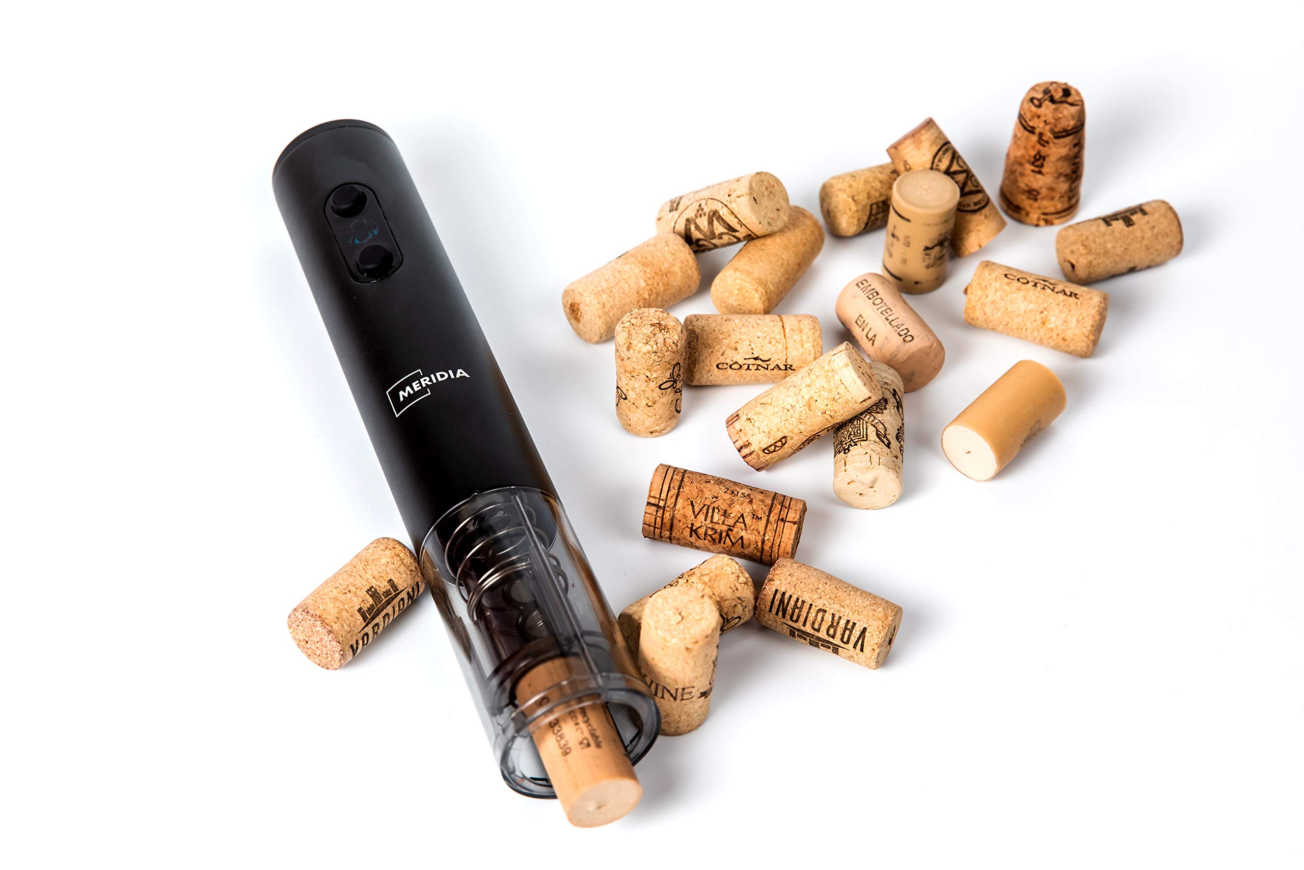 Meridia Electric Wine Opener Set with Charger - Automatic Rechargeable Bottle Corkscrew - Foil Cutter, Aerator Pourer, Vacuum Wine Stopper - Housewarming, Father’s Day & Birthday Gift