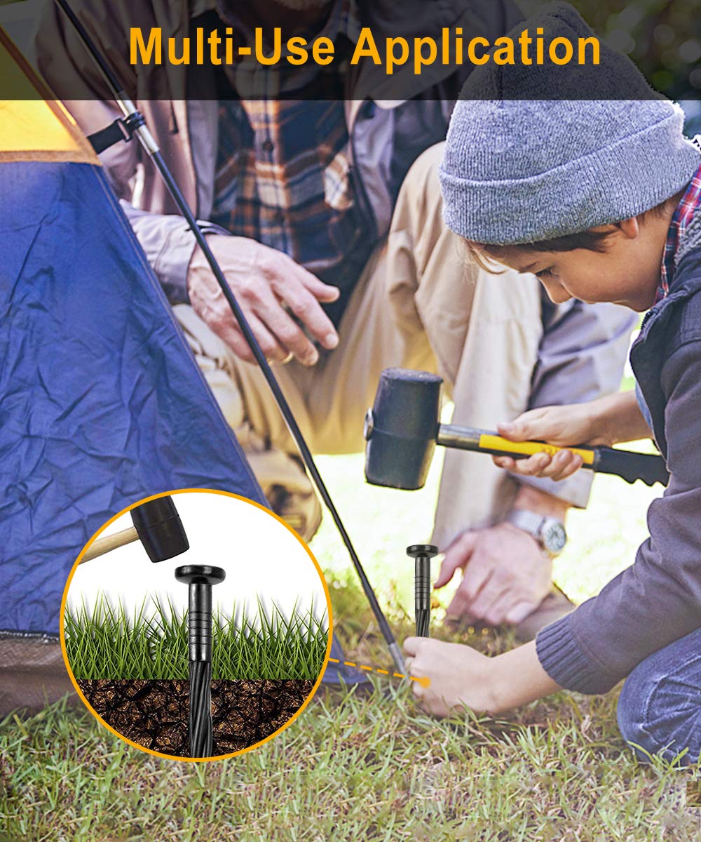 Meboyz 30-Pack-8 Inch Plastic Edging Spikes, Spiral Nylon Landscape Anchoring Spikes, Edging Spikes for Paver Edging, Weed Barrier, Artificial Turf & More (Fits Most Brands Dimex EasyFlex Proflex…