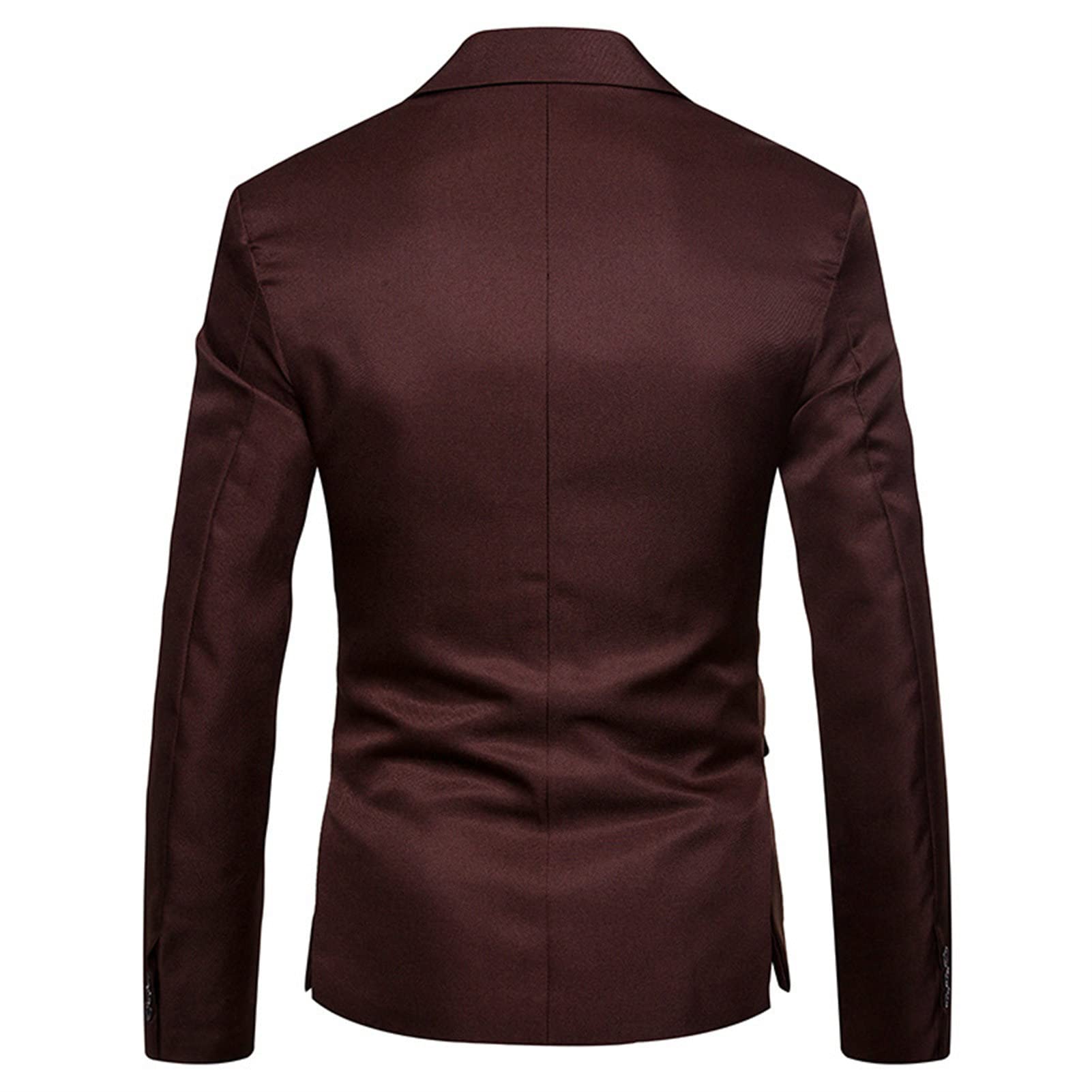 Men's Slim Fit Daily Blazer Lightweight One Button Lapel Slim Fit Business Jacket Solid Wedding Party Sport Coat (Brown,Small)