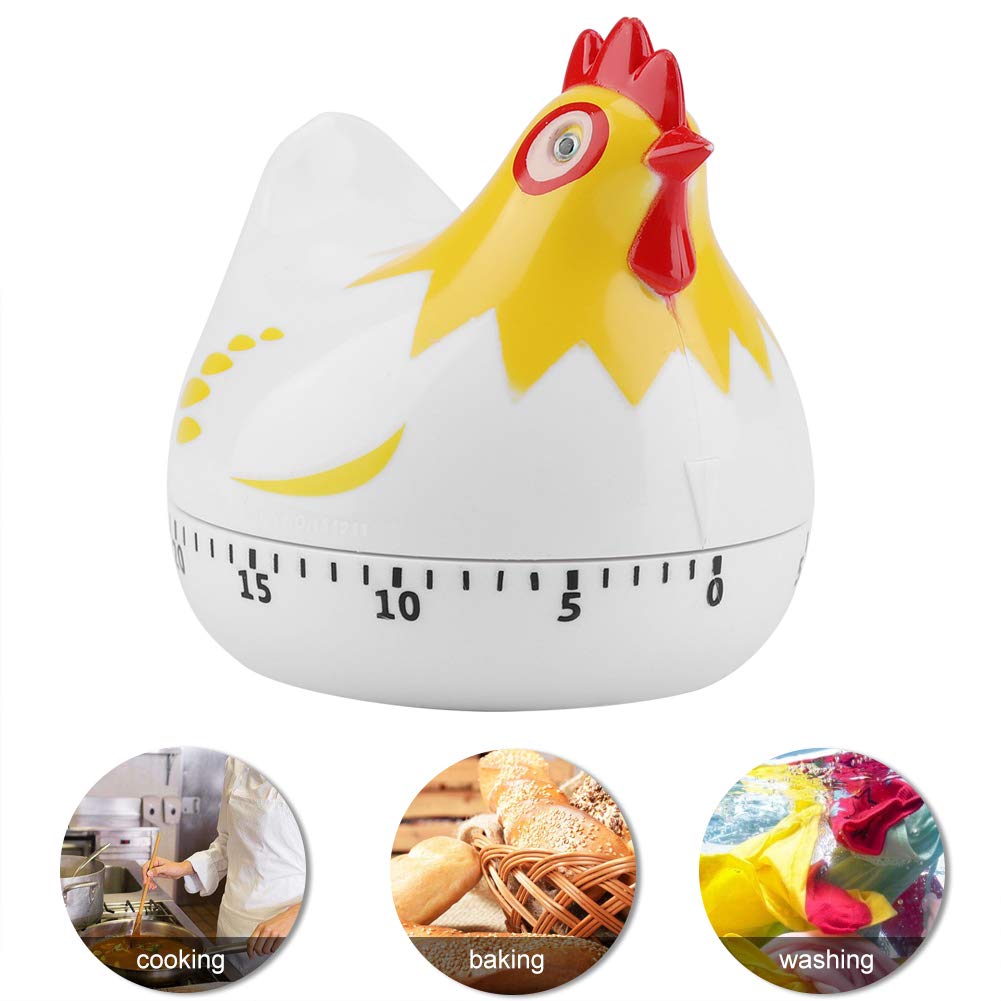 MAGT Chicken Timer, Cute Cartoon Kitchen Timer 2.55 * 2.55 Inch Cooking Timer Reminder Countdown Timer for Cooking Baking Sport Game
