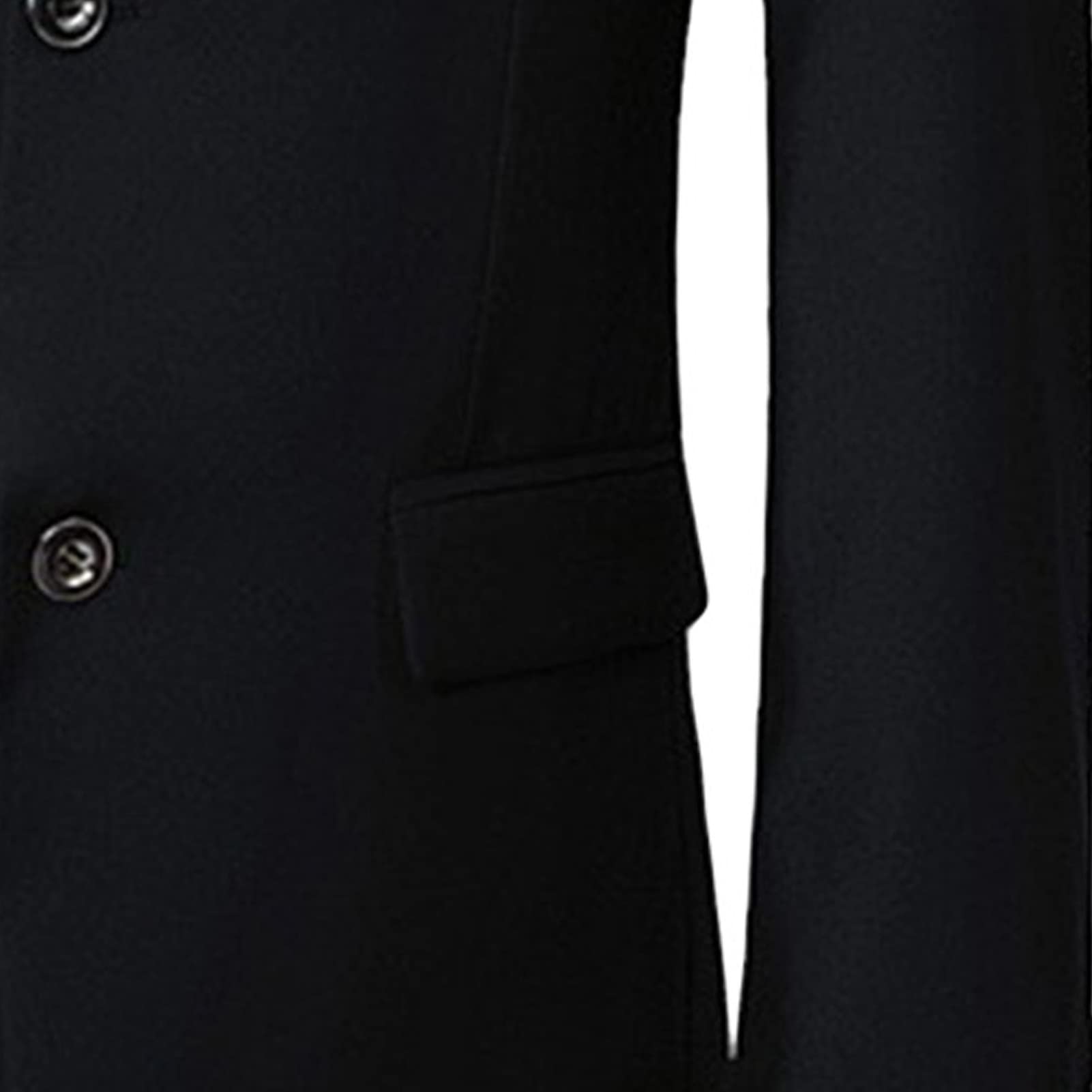 Men's Slim Fit Casual Blazer Jacket 2 Buttons Notched Lapel Formal Dress Jacket Lightweight Business Sport Coat (Black,Large)