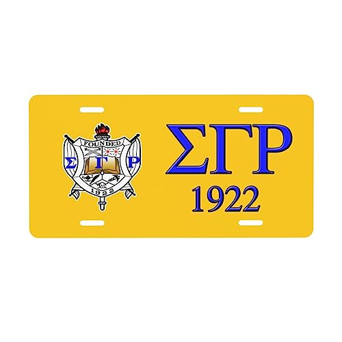 Sigma Gamma Rho License Plate 6" X 12", Automotive Aluminum Front and Rear Labels, Gift for Car Lovers