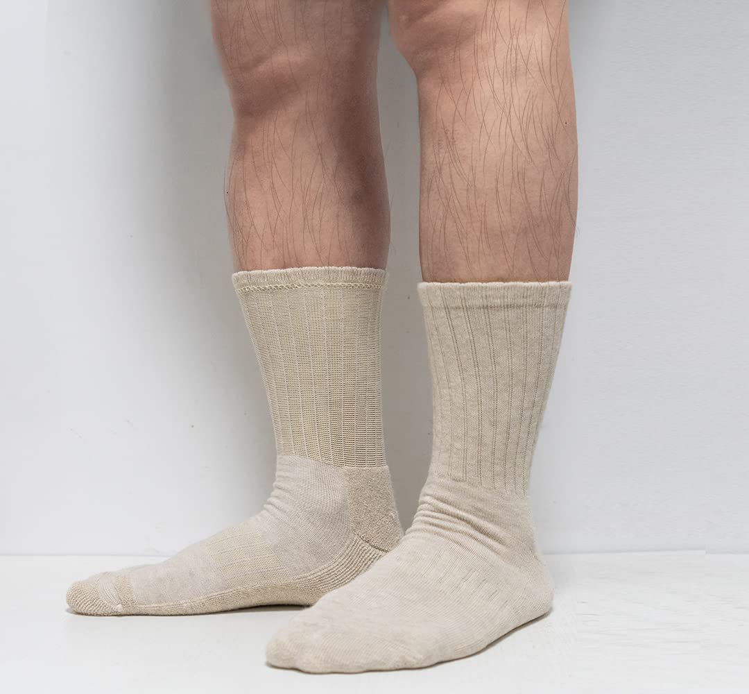 Men Women Cotton Crew Socks for Hiking - Thick Cushioned Athletic Seamless Socks with Arch Support