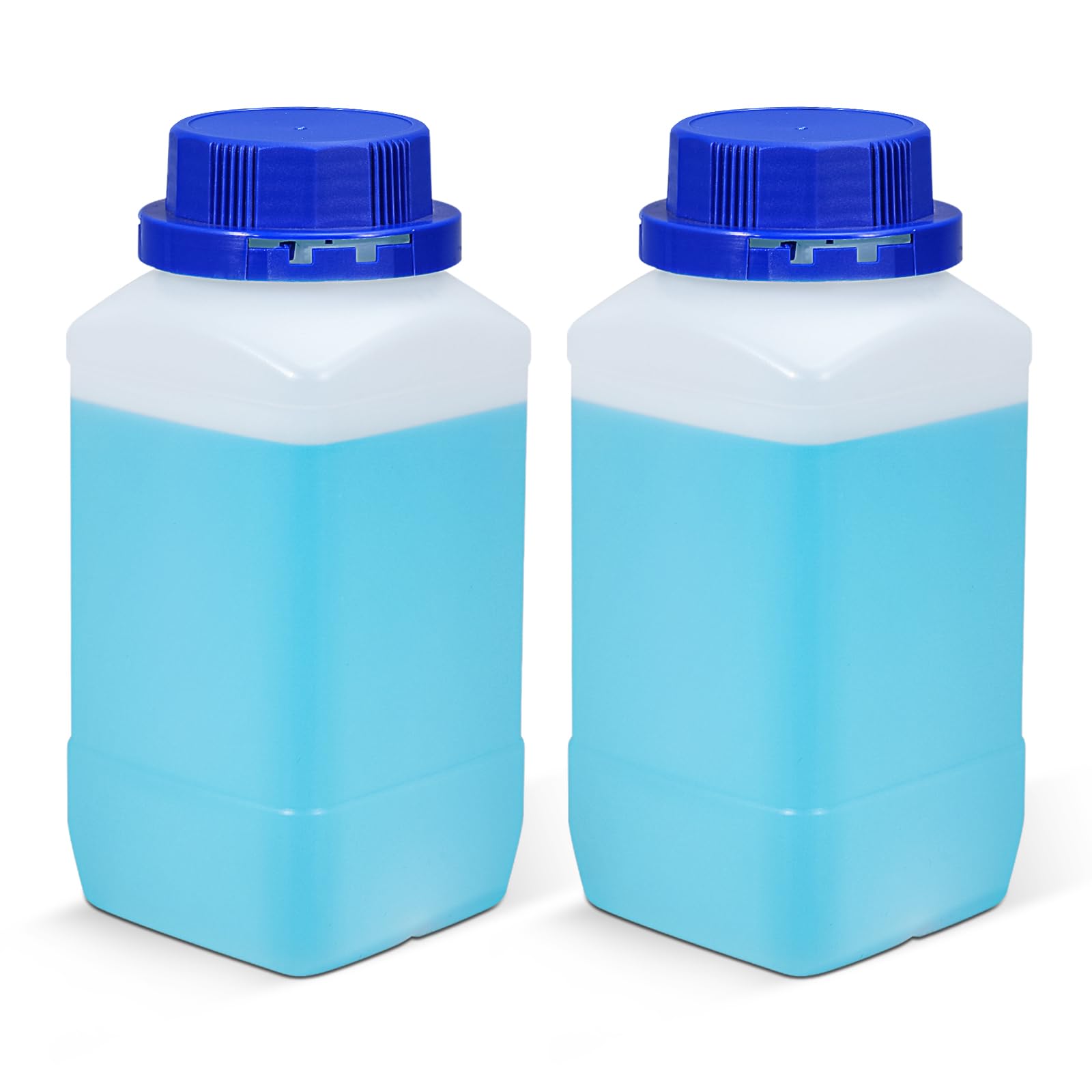 UMETASS 2 Pcs 34oz 1000ml Plastic Wide Mouth Reagent Bottles Lab Chemical Containers Translucent Sample Bottle Liquids Solid Storage Bottles with Screw Caps for Laboratory, Classroom
