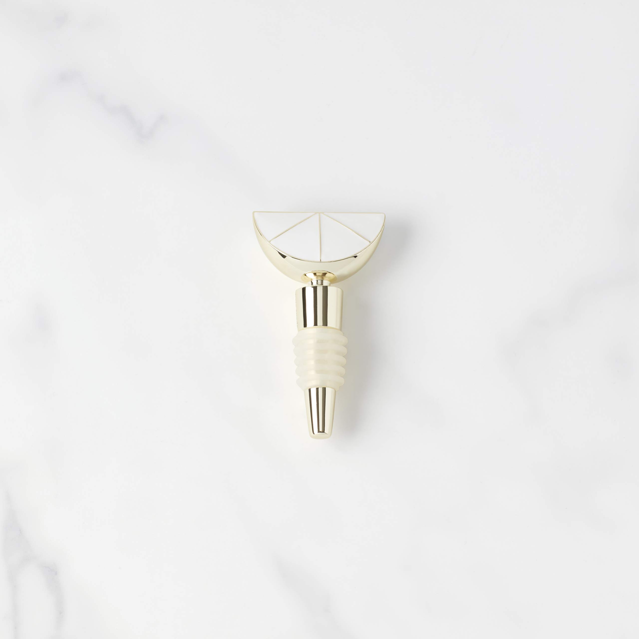 Kate Spade New York Park Circle Lemon Bottle Stopper, 0.30 LB, Metallic