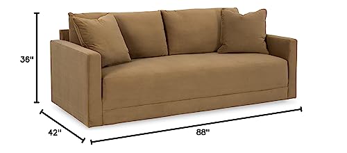 Signature Design by Ashley Lainee Modern Sofa with Throw Pillows, Light Brown