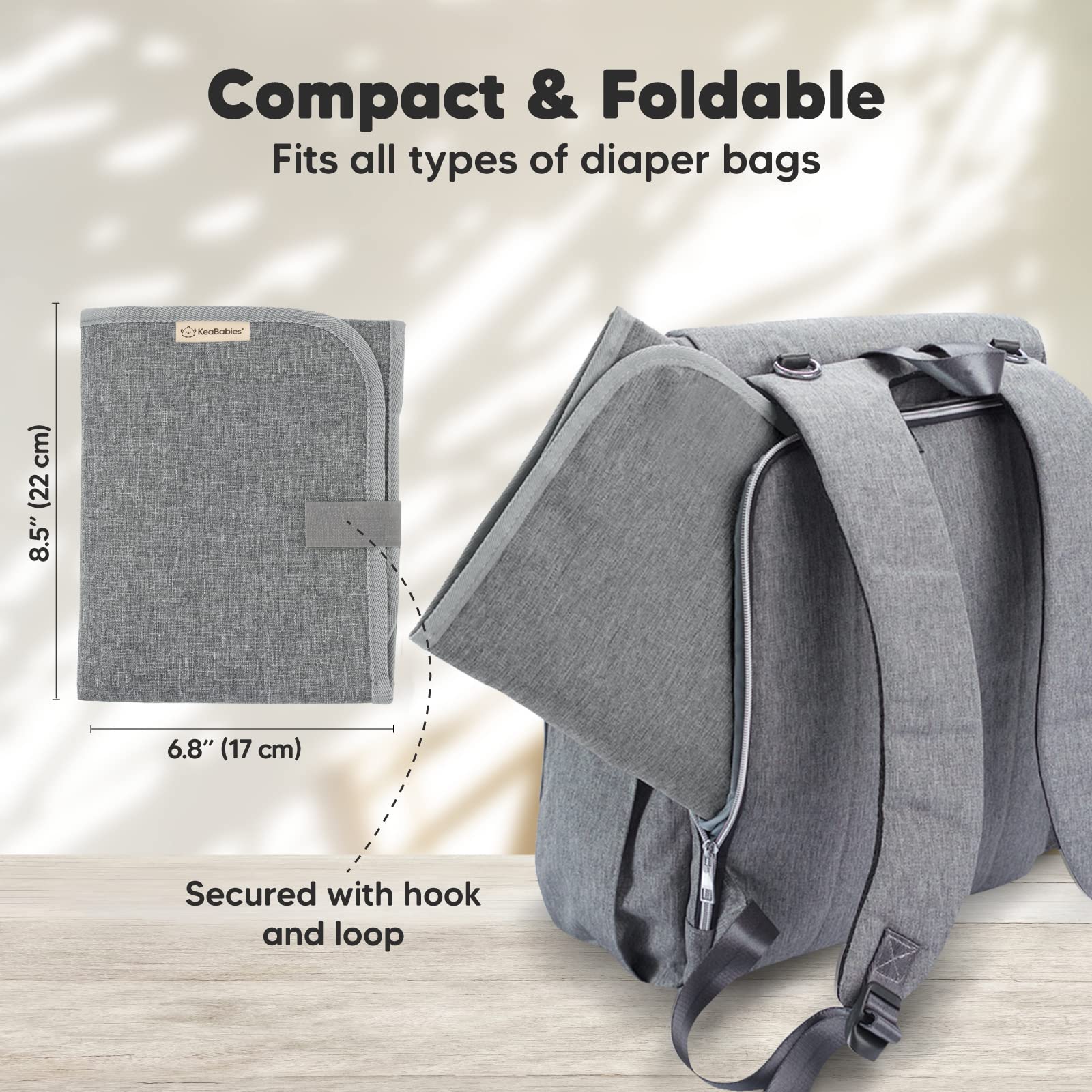 KeaBabies Baby Diaper Caddy Organizer and Portable Diaper Changing Pad - Large Baby Organizer - Waterproof Foldable Baby Changing Mat - Diaper Organizer For Changing Table - Travel Diaper Change Mat