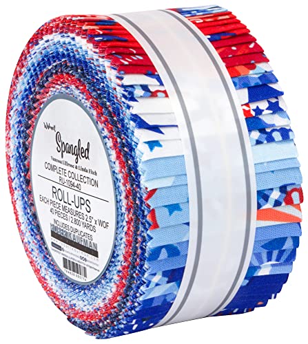 Vanessa Lillrose Wishwell Spangled Roll Up 40 2.5-inch Strips Jelly Roll Robert Kaufman RU-1094-40