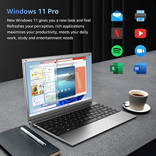 Tulasi Laptop Computer, Laptop with 12GB RAM, 512GB SSD, Intel Quad-Cores N4120 Processor, 14 inch 1080P Full HD IPS Screen, Windows 11 Pro Laptop, Support 2.4G/5G WiFi, BT 4.2, Expandable up to 1TB