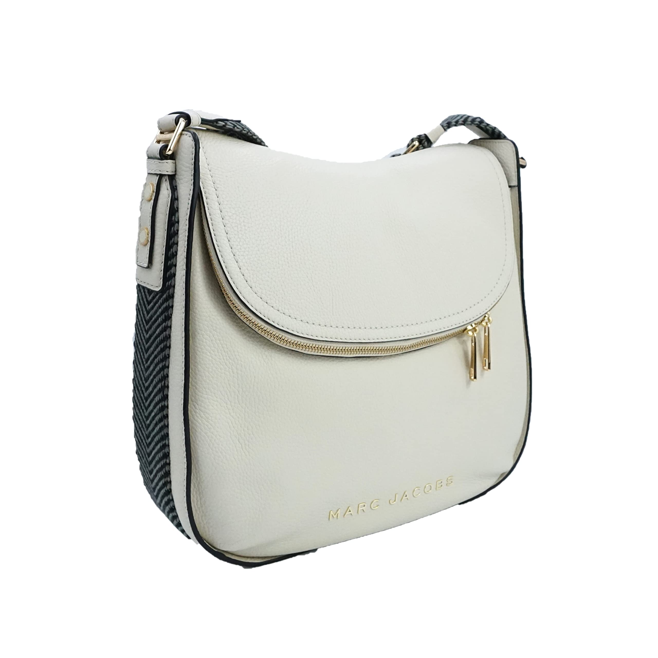 Marc Jacobs H211L01RE21-102 Marshmallow With Gold Hardware Women's Leather Shoulder Hobo Bag