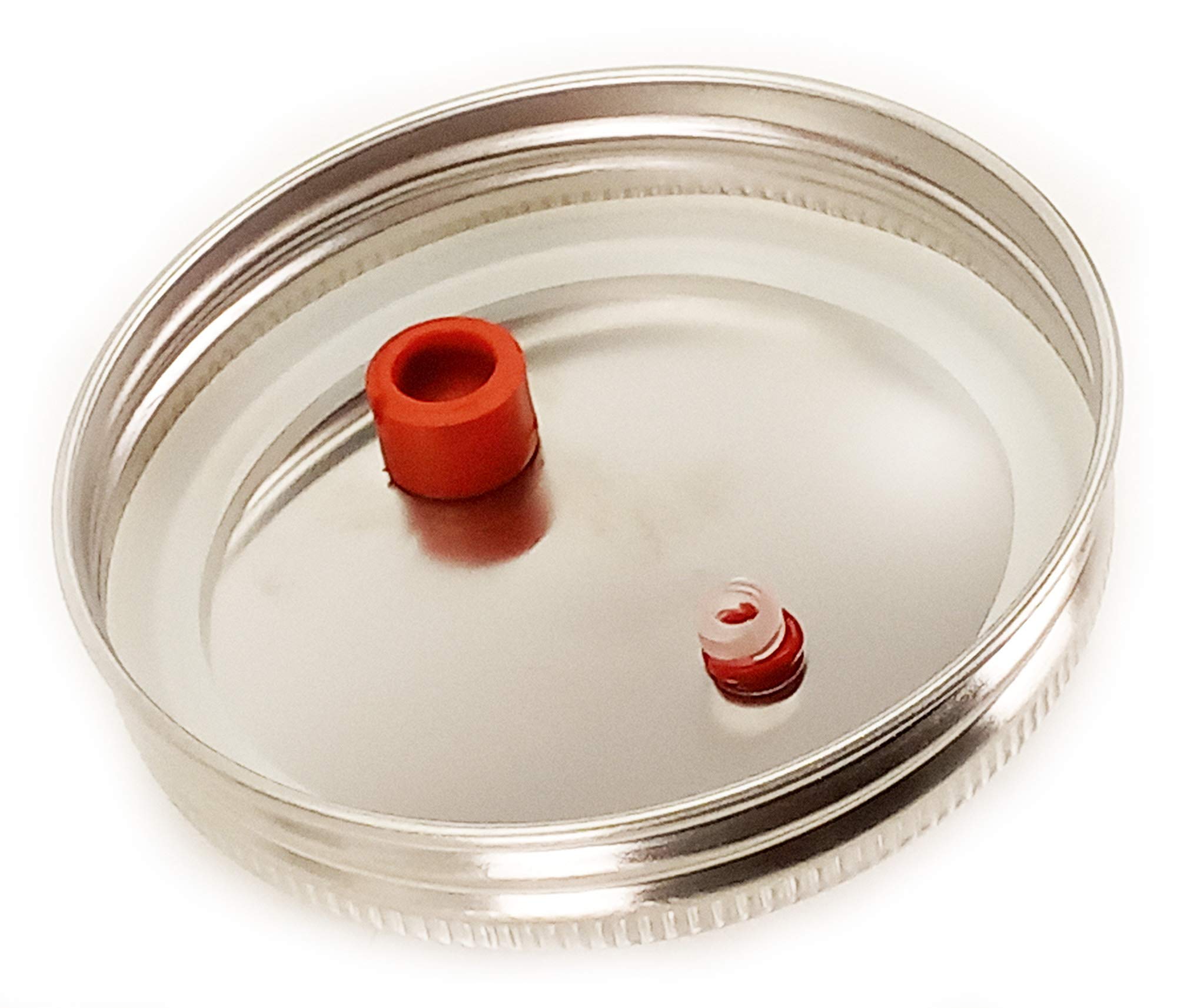 Mushroom Jar Lid for Liquid Culture Stainless Steel Metal Wide Mouth (6 Pack)