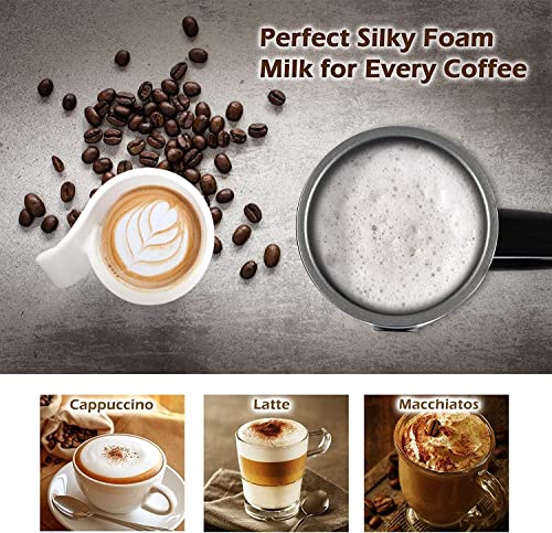 Milk Frother, GOGENGEN 4-in-1 Milk Frother and Steamer,12.5oz/355ml Automatic Hot and Cold Foam Maker and Milk Warmer for Latte, Cappuccinos, Macchiato