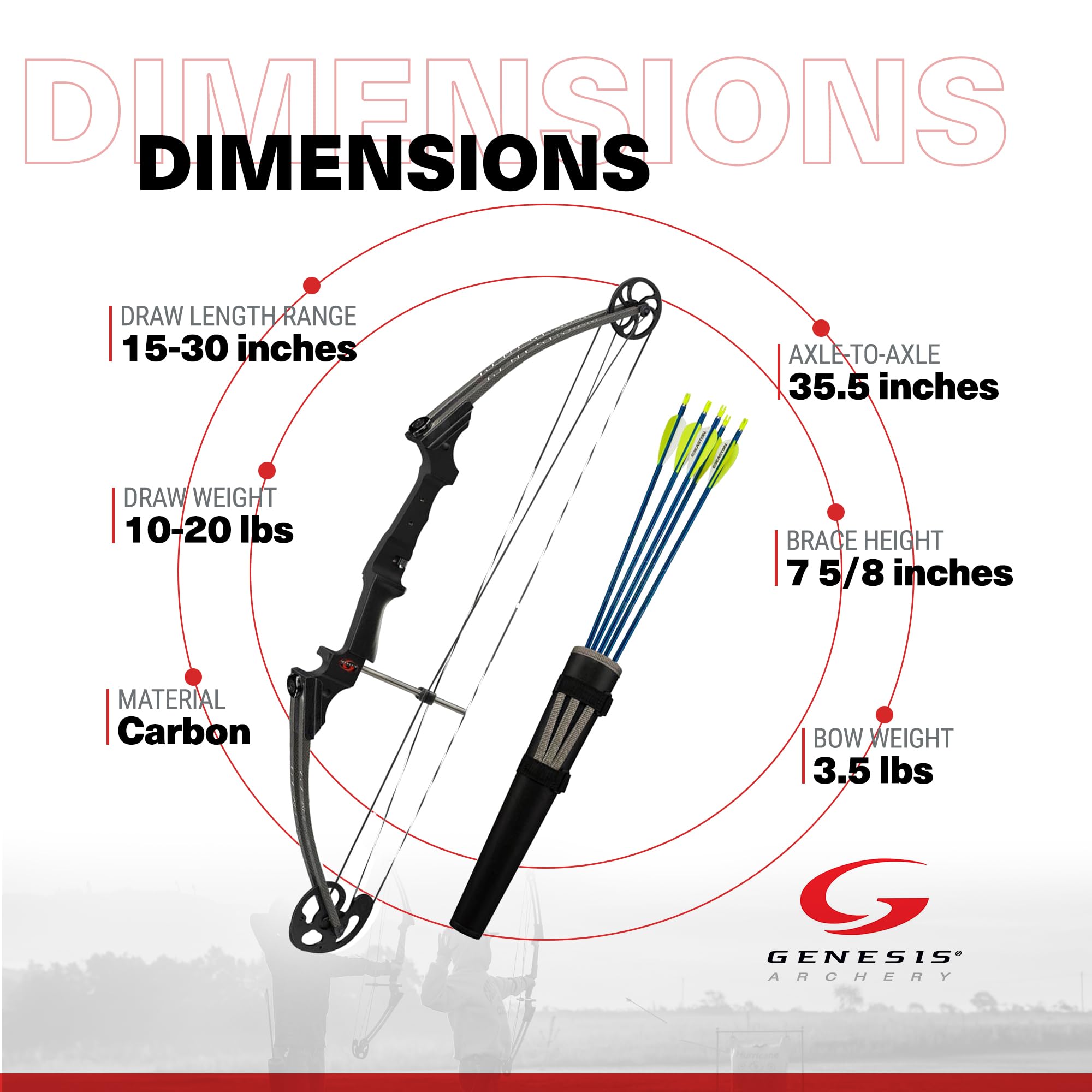 Genesis Original Bow Archery Kit, Right Handed, Carbon