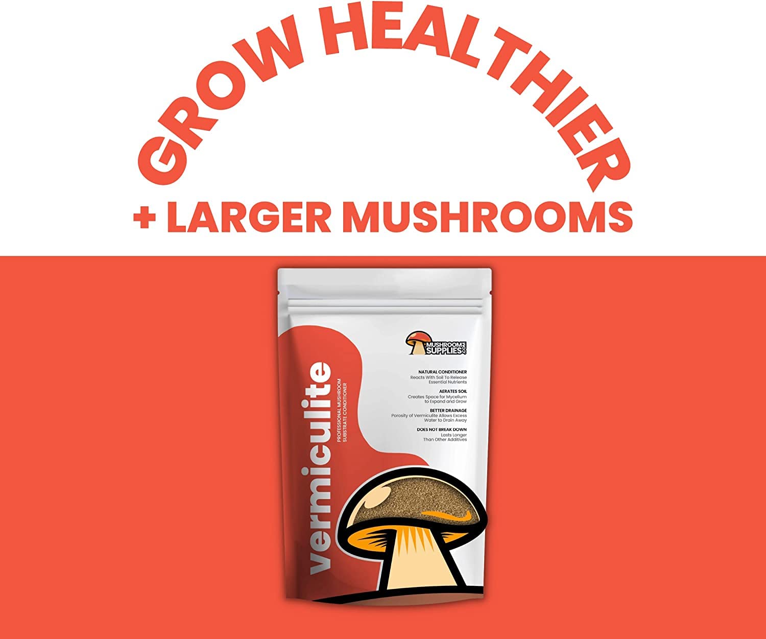 MushroomSupplies.com Organic Vermiculite (8QT) | Substrate Conditioner for Mushroom Growing | Mycologist Recommended