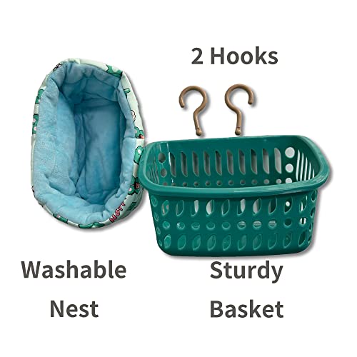 Rat Hammock for Cage Chew Proof,Guinea Pig Cage Accessories,Small Animal Removable Nest with Hanging Hammock Basket Bed Hideout for Ferret, Kitten, Squirrel, Chinchilla