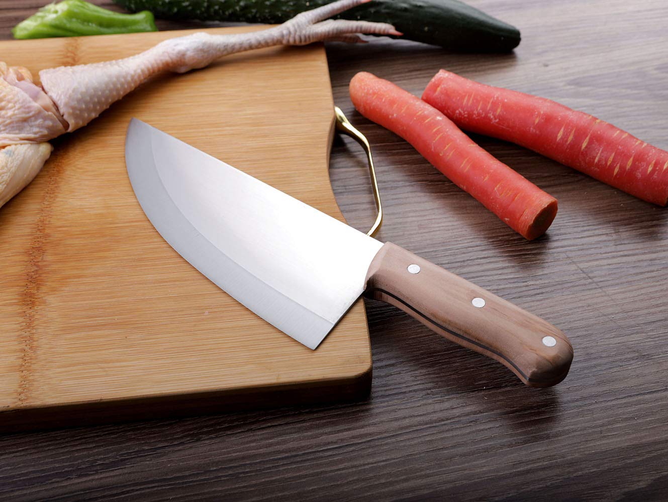 KOFERY 8-Inch Blade Handmade Forged Stainless Steel Butcher Knife Full Tang Big Meat Cleaver