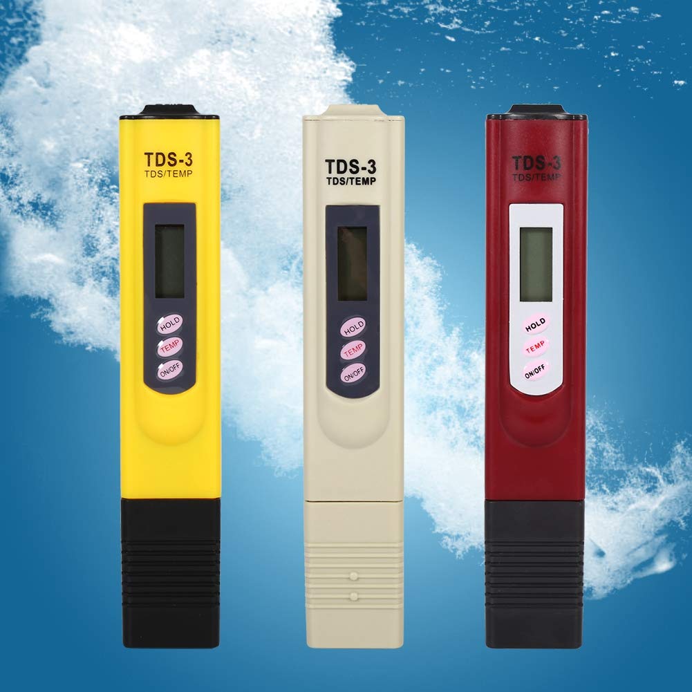plplaaoo TDS Tester,Portable Water Quality Meter LCD Pen for The aquaculture Industry Hospitals, Swimming Pools, Household tap Water Quality Testing, with 0-9990 PPM Measurement Range (Grey), tds