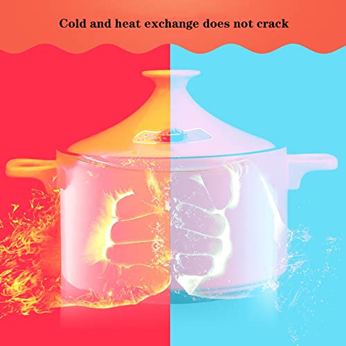 Steamer Bra Braise Pan Moroccan Tagine Cooking Pot Handmade Ceramic Casserole 4L Tagine Ceramic Pot Healthy Clay Pot for Braising Slow Cooking (Yellow)