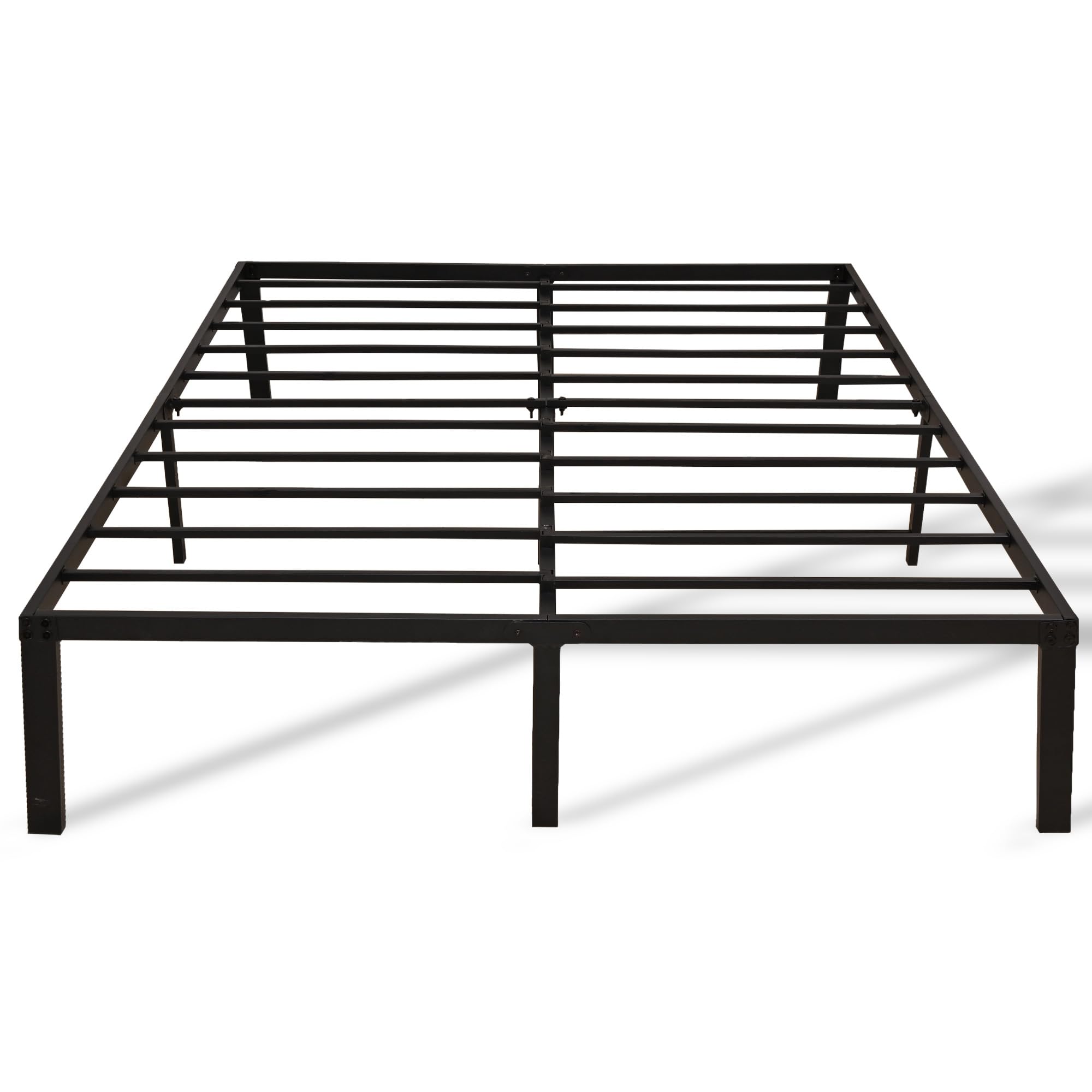 RIDFY 14 Inch Bed Frame Full Size Heavy Duty Steel Slat Support Metal Platform Full Bed Frame No Box Spring Needed, Easy Assembly, Black (Full)