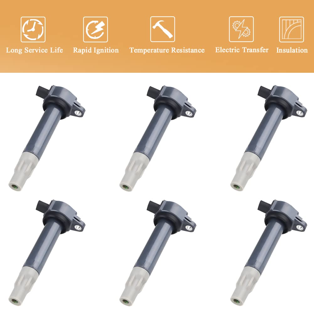 JDMON Ignition Coils Pack Compatible with Dodge Charger Nitro Journey Magnum Chrysler 300 Pacifica 2.7L 3.5L 4.0L V6 2006 2007 2008 2009 2010 Replace for 4606869AA,04606869AB UF502 Set of 6