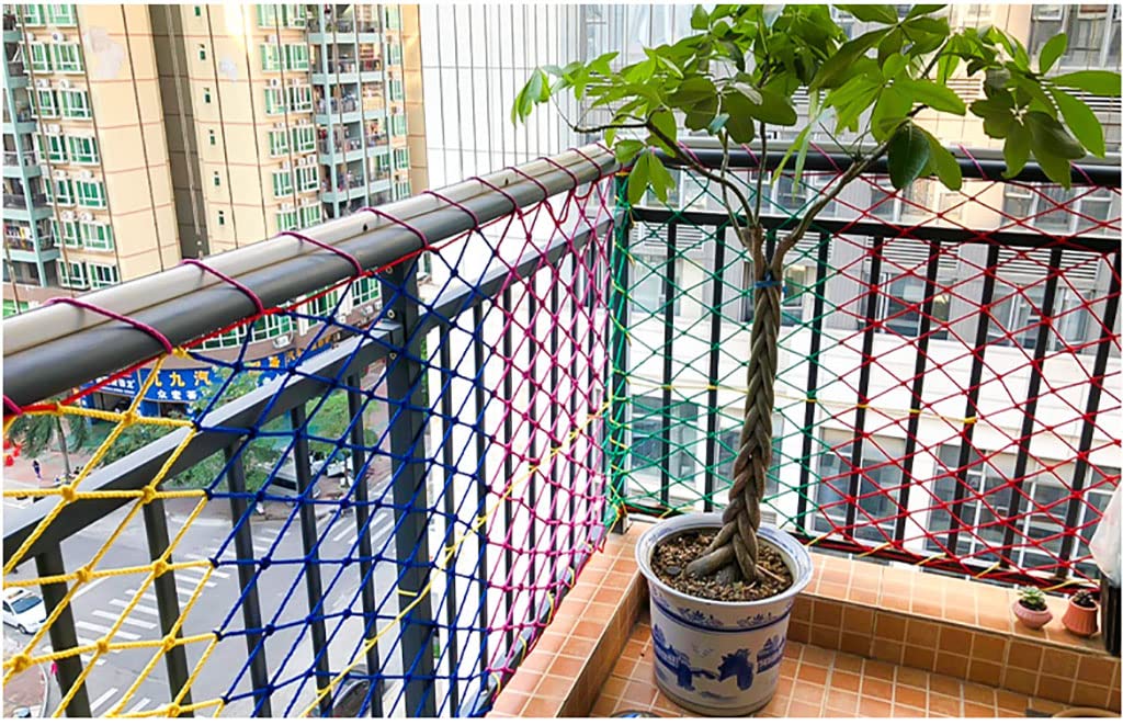 Reflexx RLT Protective net Child Safety Net Balcony Patios and Railing Stairs Netting Safe Rail Net for Kids Pet Toy Sturdy Mesh (6mm Thick*8cm Mesh Hole)(Size:1 * 2m(3 * 7ft))