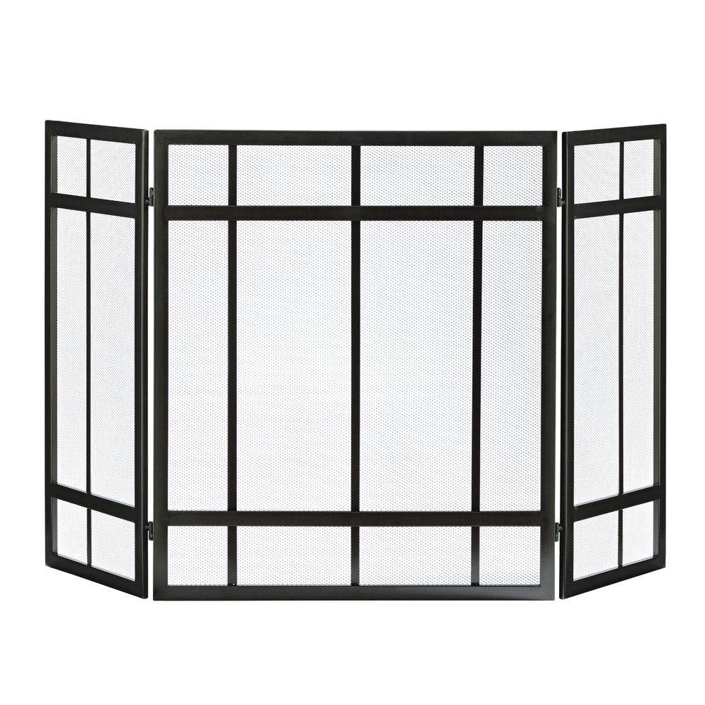 Pleasant Hearth Mission Style 3-Panel Fireplace Screen