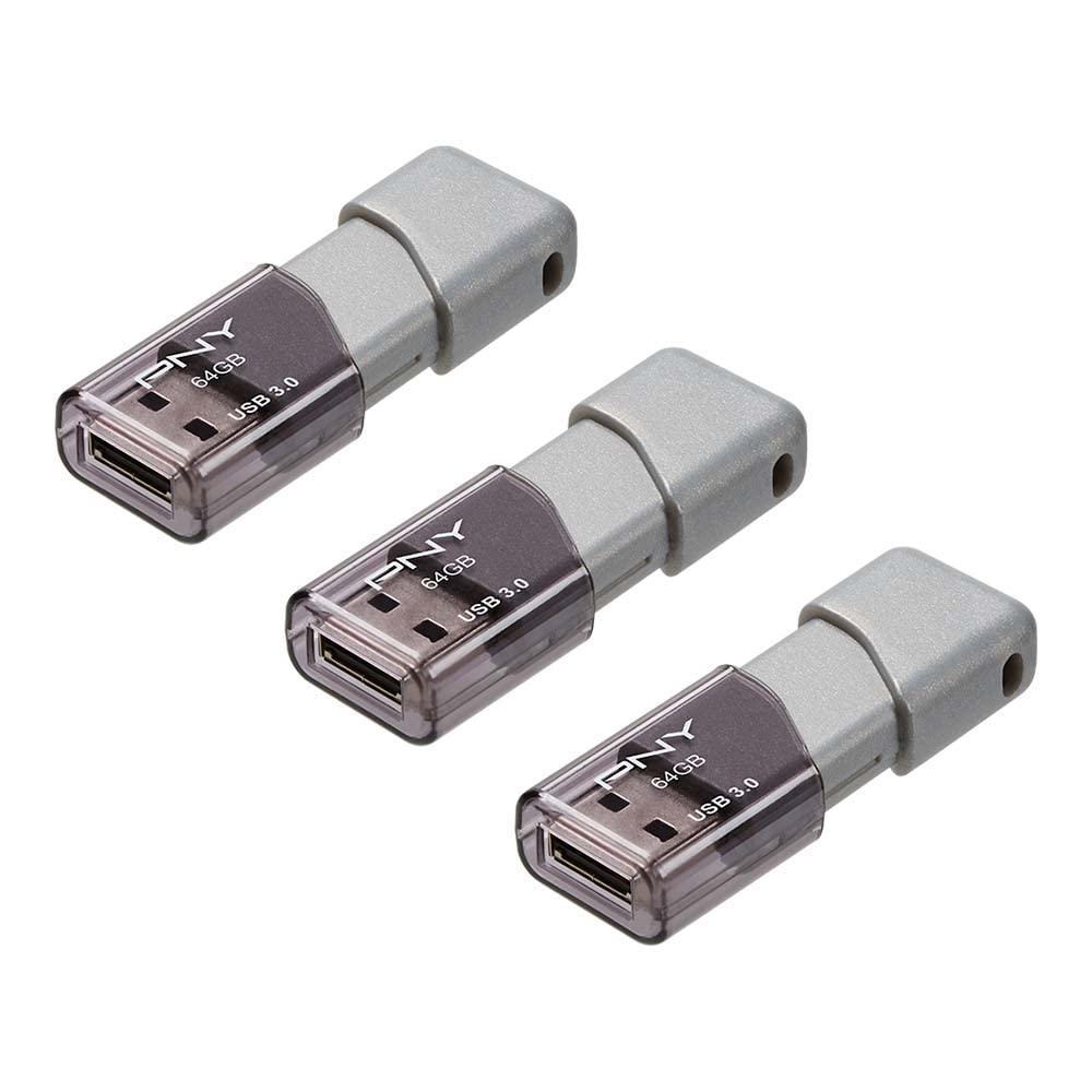 PNY 128GB DUO LINK iOS USB 3.0 OTG Flash Drive for iPhone & iPad and Computers - External Mobile Storage for photos, videos, and more & 64GB Turbo Attaché 3 USB 3.0 Flash Drive 3-Pack