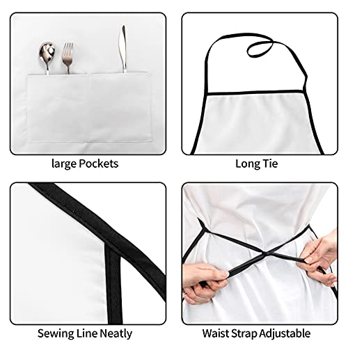 MuMuYun Hawaiian Colorful Flower Kitchen Apron, Kitchen Cooking Aprons with Pockets Aprons for Men Women, 20W x 28L