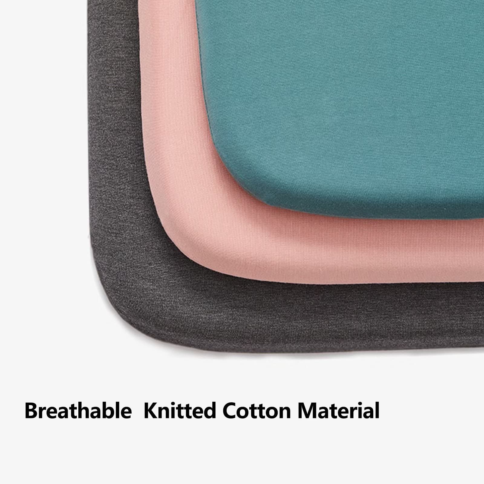 Kitchen Bar Stool Seat Cushions, Counter Stool Cushions Square, Non Slip Kitchen Chair Cushion with Hidden Non Skid Bottom, Breathable Knitted Cotton Seat Pads, Cover Detachable And Washable Dark Grey