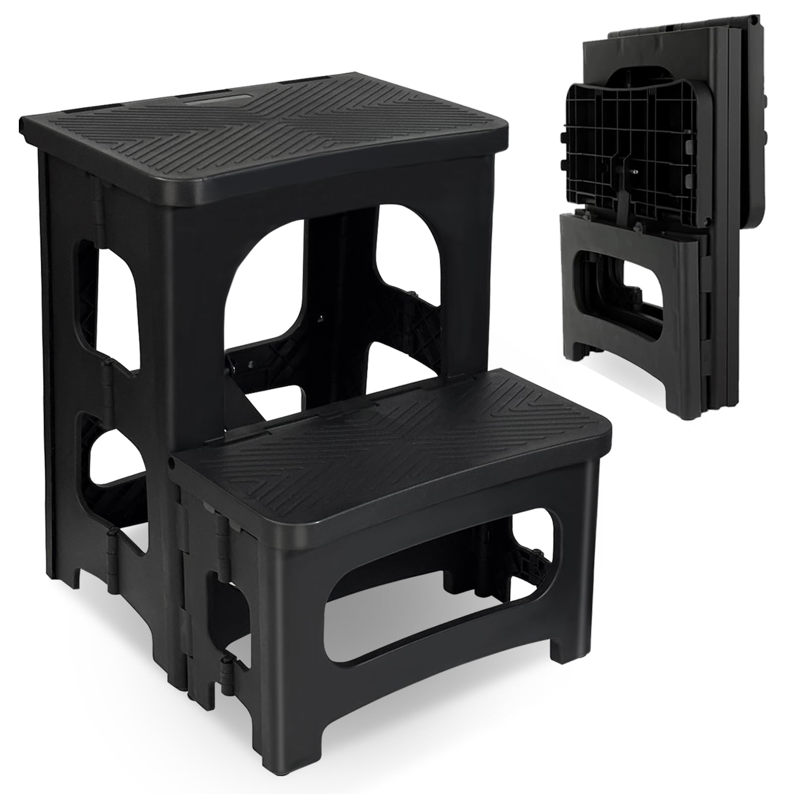 SAILESI Folding 2 Step Stool, Portable Collapsible Step Stool for Adults and Kids, Non-Slip 2 Step Ladder Supports up to 300lbs, Lightweight Foldable Footstool for Home Kitchen Bathroom Toilet Office