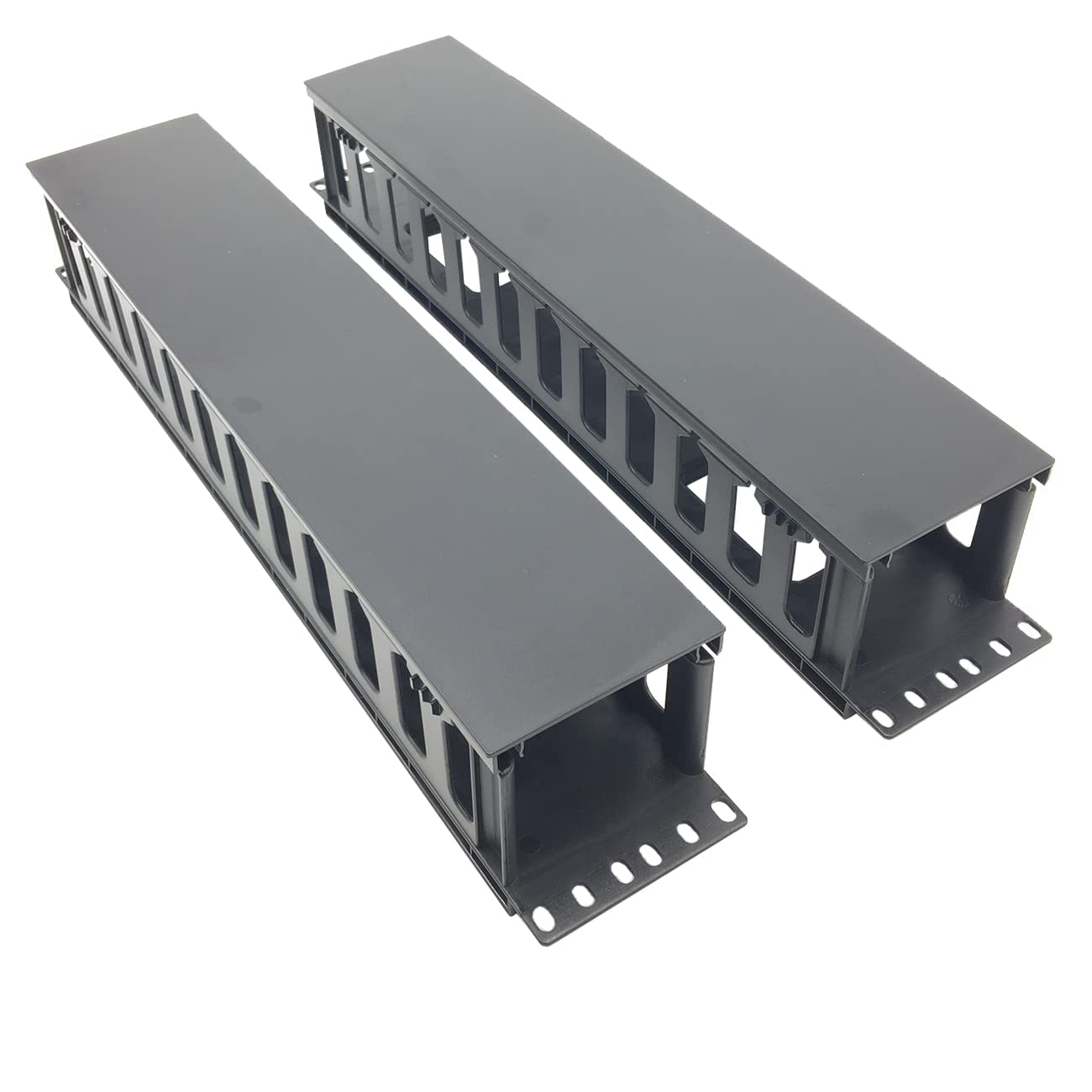 QiaoYoubang 4 Pack of 2U 12 Slots Horizontal Rack Mount Cable Management Organizer Plastic 19" Rack Mount (2U4PC)