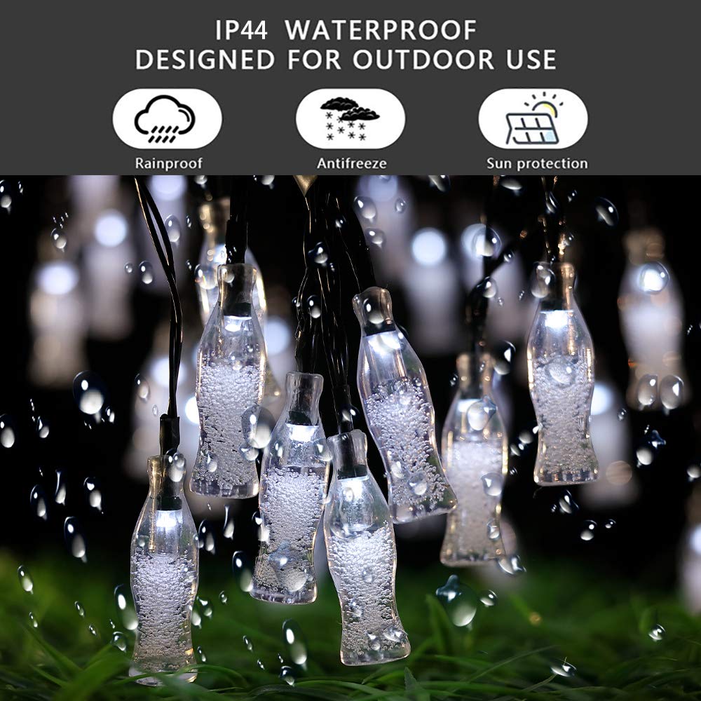 INFLATION Solar String Lights Outdoor,8 Modes of Outdoor Crystal Waterproof String Lights Garden Decorative lamp Ground Plug Christmas Decorations Lights, Parties, Romantic Decorations Lights