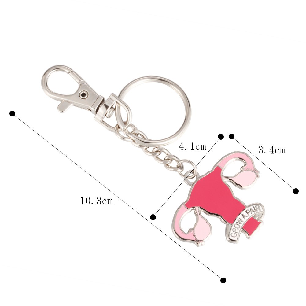 GuDeKe Grow A Pair Uterus Feminist Women Keychain Keyring Funny and Cute