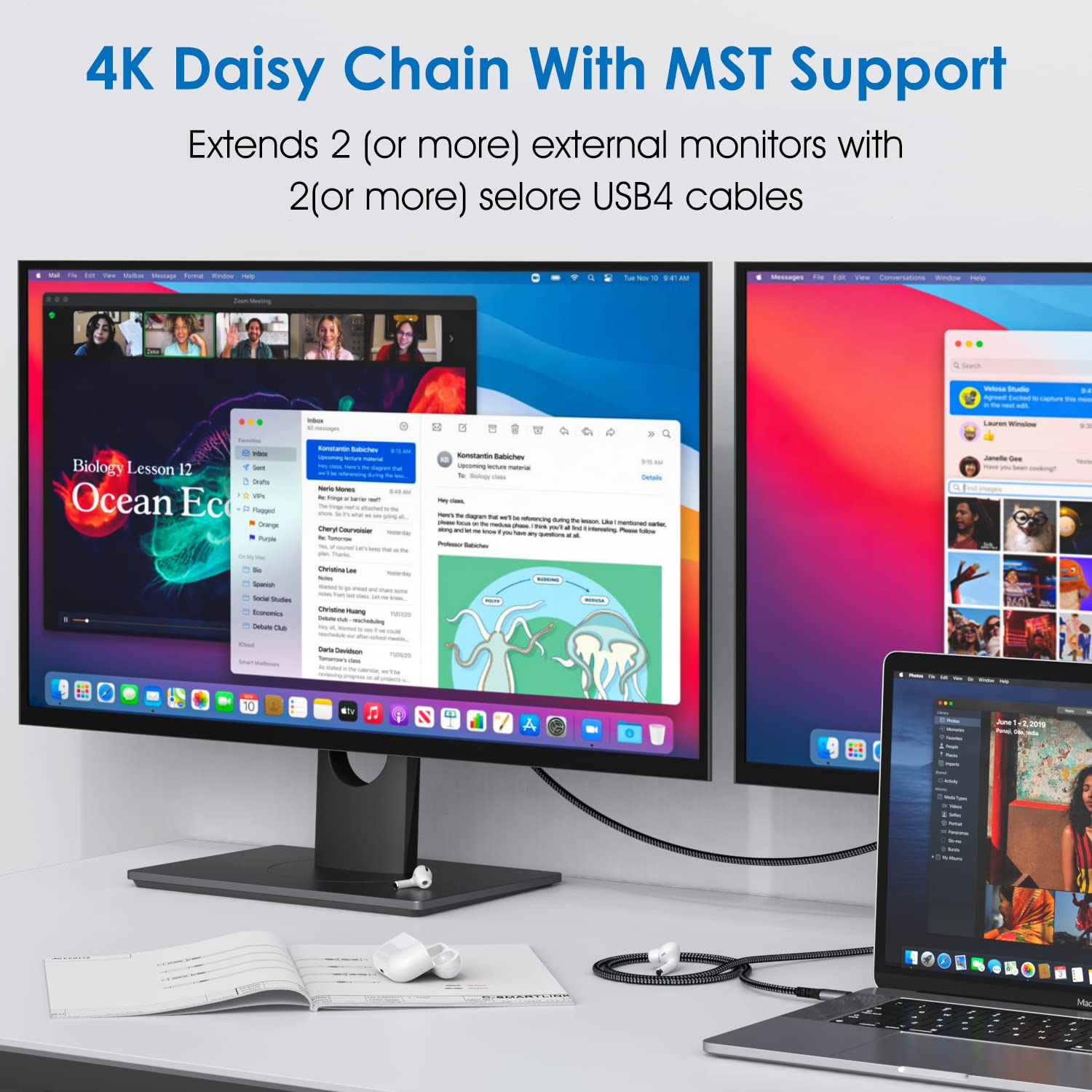 MOKiN USB 4 Cable 4ft, 40Gbps USB Cable with 100W Charging, Supports 5K or 8K Display, USB 4 Cable Compatible with MacBook, Hub, Docking, USB 4 and USB 3