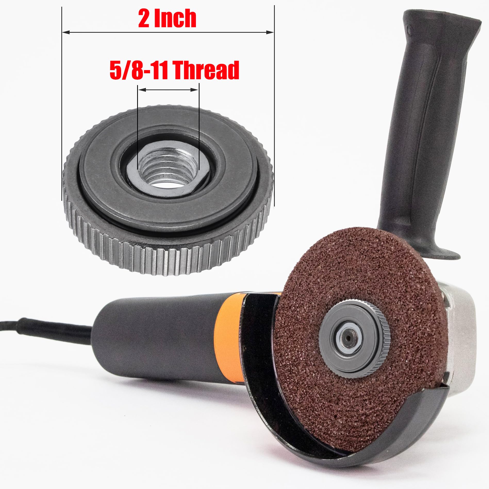 Yakamoz 5/8"-11 Grinder Nut, Quick Release Angle Grinder Flange Nut 5/8-11 Grinder Locking Nut for Angle Grinder Replacement Parts