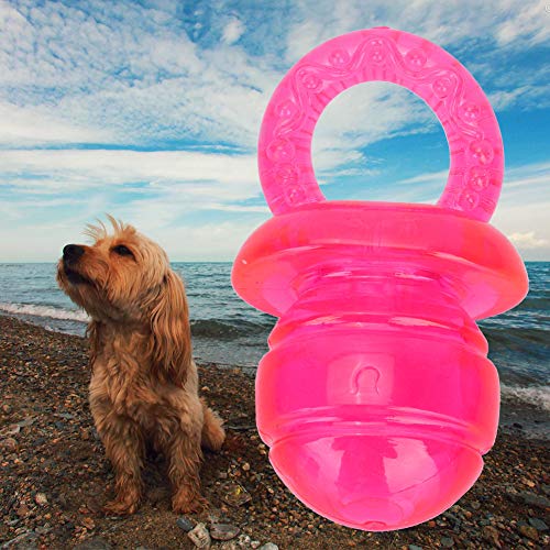 ZJchao Pet Dog Chew Toy, Latex Dog Toys, 5 pcs Set Pacifier Shaped Pet Dogs Teether Teething Sounding Interactive Chew Toy, Interactive Dental Care Toy for Medium Large Dogs (Red)