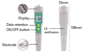 OKJHFD Water Test Pen, 2 in 1 Digital ORP/Temp Meter Tester Aquarium Pool Hydroponic Water Monitor,Digital Water Quality Meter