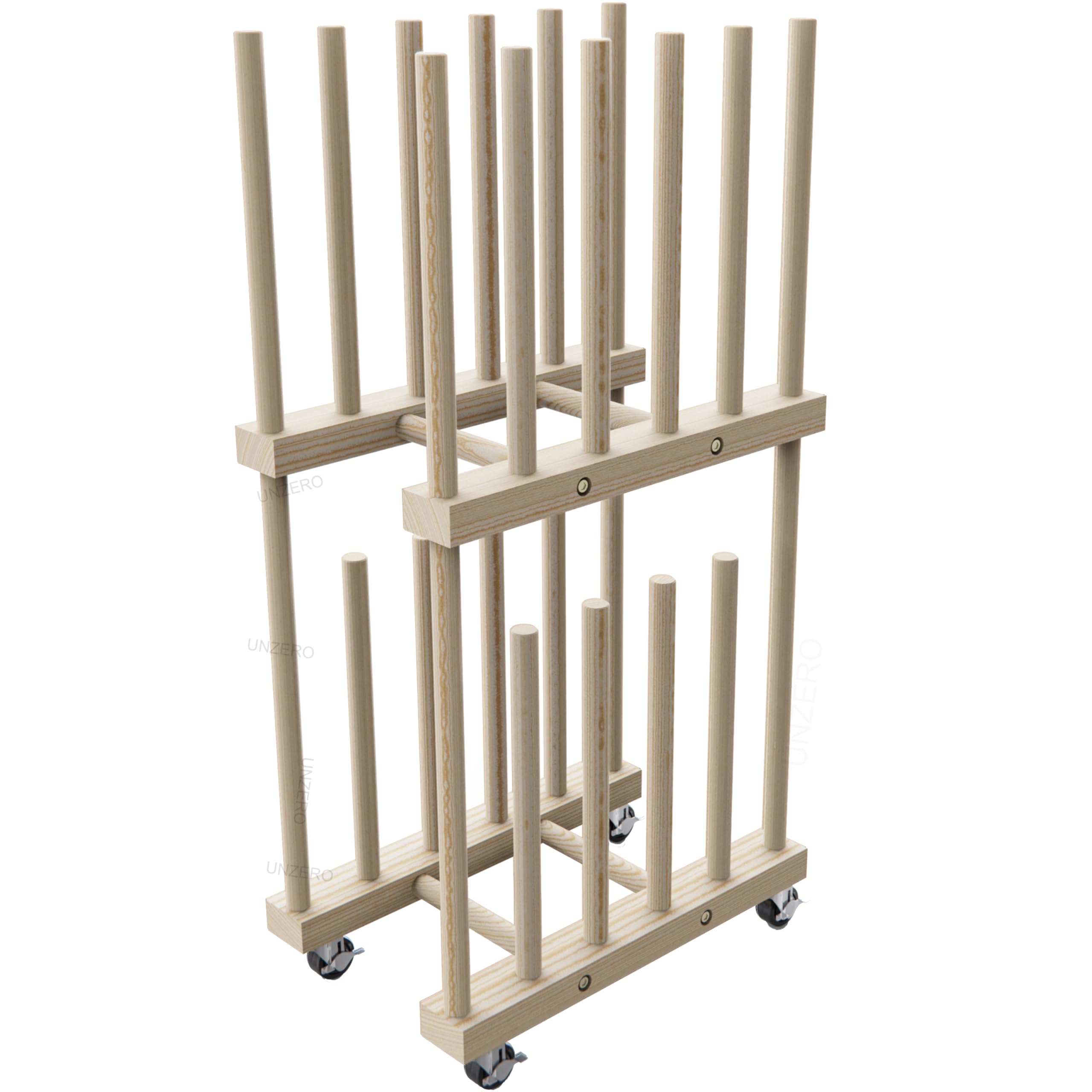 UNZERO Art Storage Rack, Art Canvas Storage Stand, Art Drying Rack, Art Storage with Handle & Caster Wheels for Drawing Board, Panel, Paper Pad for Art Studios, Artworks, Gallery