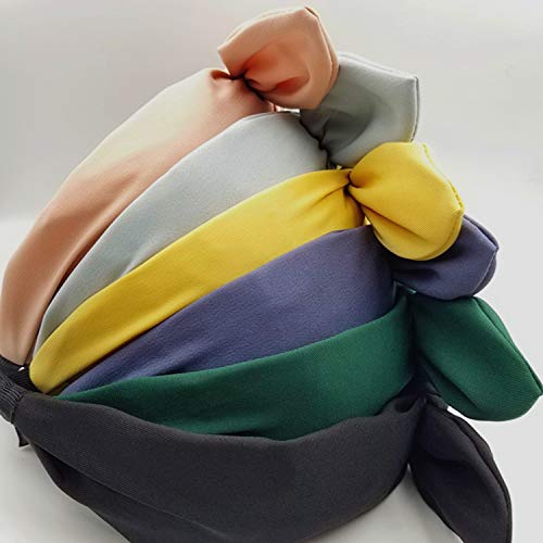 hodooly 1Pcs Knotted Headbands for Women,Turban Headband Wide Headbands Bowknot Hair Band for Women (Black)