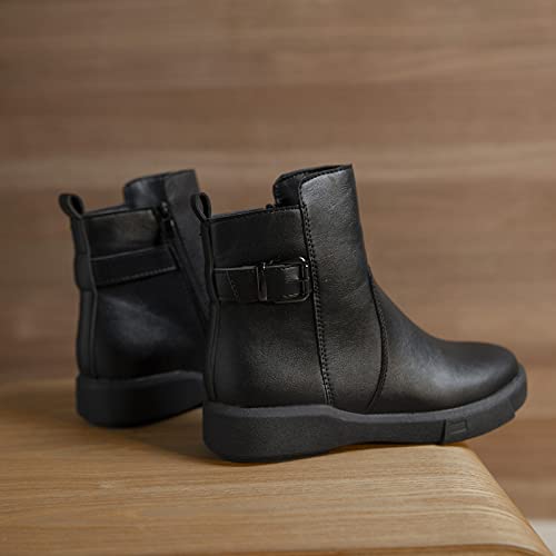 hot pink cowboy boots solid comfortable square heels buckle strap short booties round toe shoes high heel casual suede boots for women garden boot