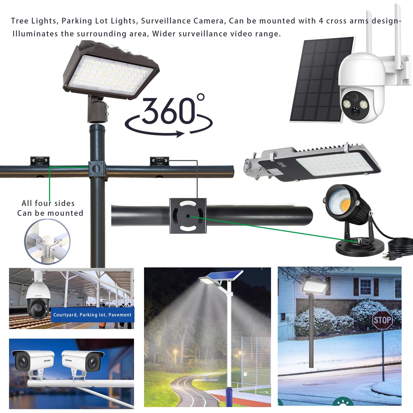 VELSKUD Parking Lot Light Pole, Heavy Duty Metal Light Pole, 13 ft, 2.36” Outdoor General Purpose Metal Street Light Pole Post, W.ith Concrete Base Bracket,for Ground Soil Parking Lot Light Pole Kit.