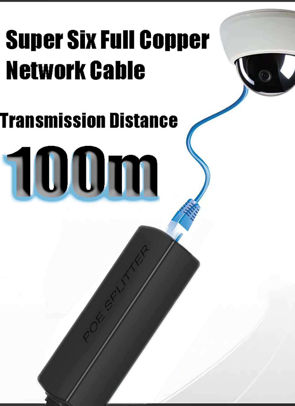 PoE Splitter 48V to 12V, Active POE Splitte Over Ethernet Splitter Network Adapters, IEEE 802.3AF Compliant 10/100Mbps, DC 12V Output, for Surveillance Camera AP VoIP Phone