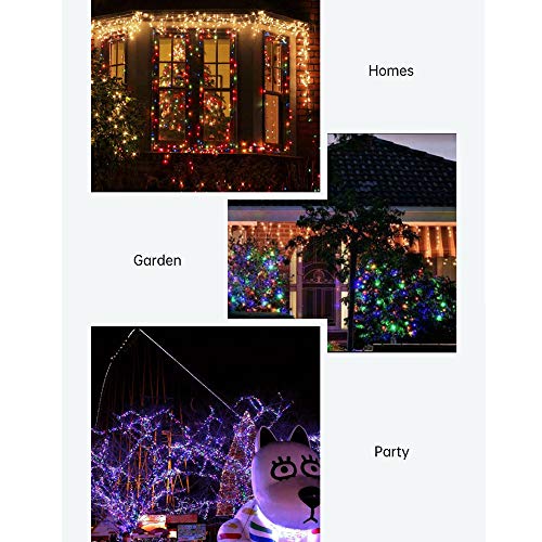 Inshere 2 Pack Solar Christmas Lights 72ft 200 Led 8 Modes Warm White Solar String Lights Ultra Bright Series Waterproof for Gardens, Homes, Party, Christmas Tree,Xmas, Outdoors