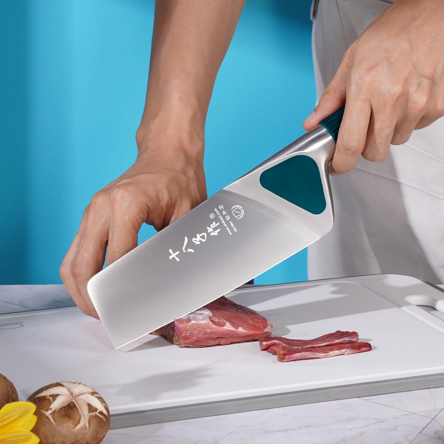 SHI BA ZI ZUO Meat Vegetable Kitchen Knife for Precise Slicing and Chopping Sleek and Wighted Bolster Enables Excellent Grip