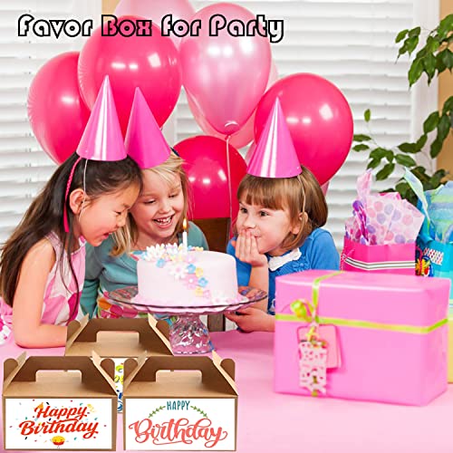 Unarty 30 Pcs Large Gable Boxes with Handle, 8 x 5 x 4 Inch Kraft Gable Boxes for Gift, Large Treat Boxes with Handles for Wedding, Baby Shower, Paper Gable Treat Boxes