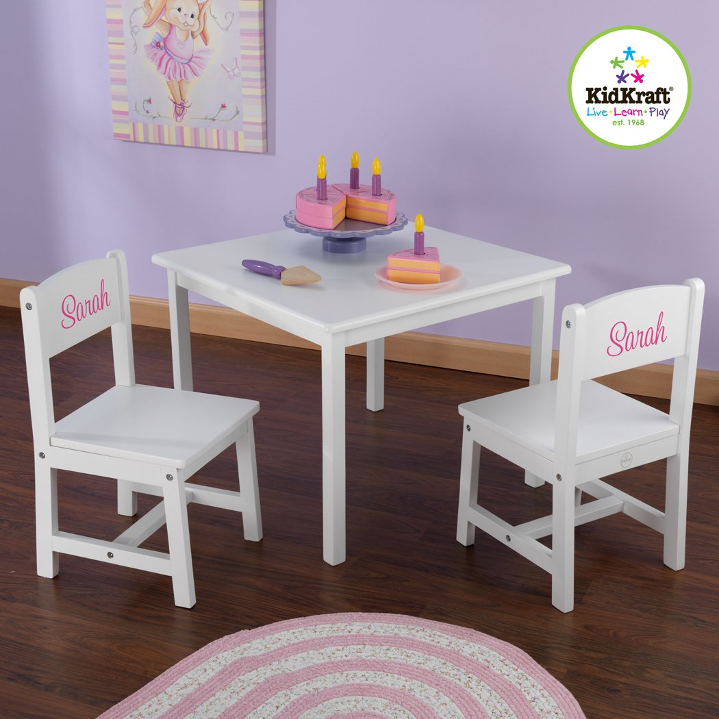 KidKraft Wooden Aspen Table & 2 Chair Set, Children's Furniture, White