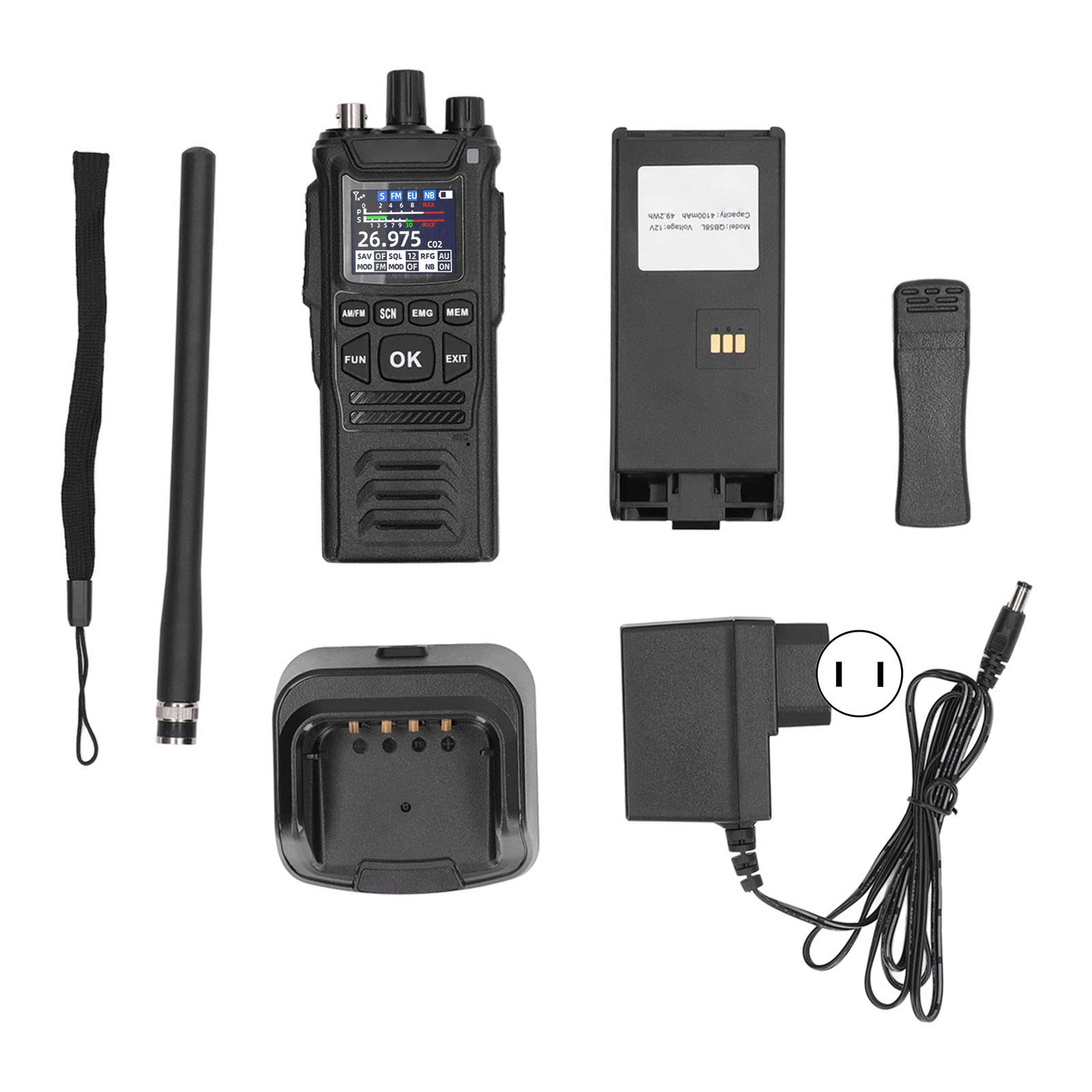 Marine Radio, Hand Held CB Radio High Sensitivity High Volume Clear Voice IP67 Waterproof for Boat (US Plug)